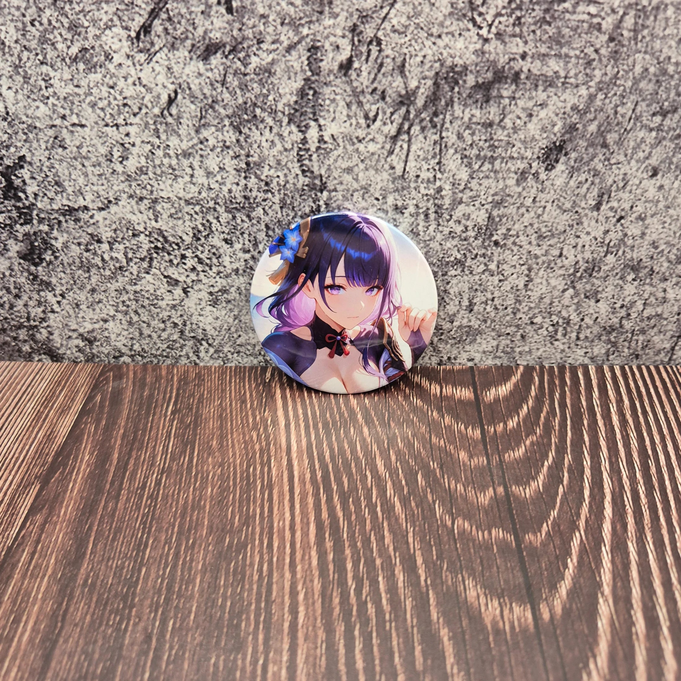 Raiden Shogun Badge | Genshin Impact Fan Art Pin – Engraving Purrfection